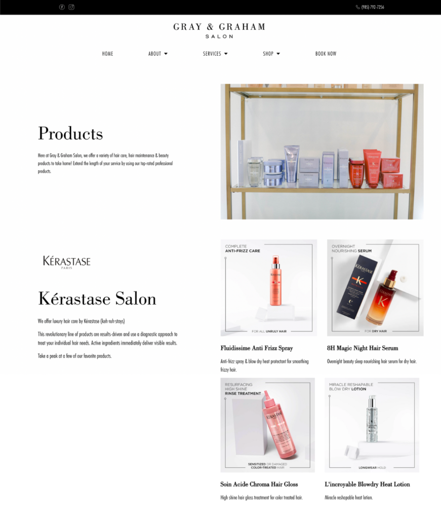 Gray & Graham Salon Website Design | Opanova Digital